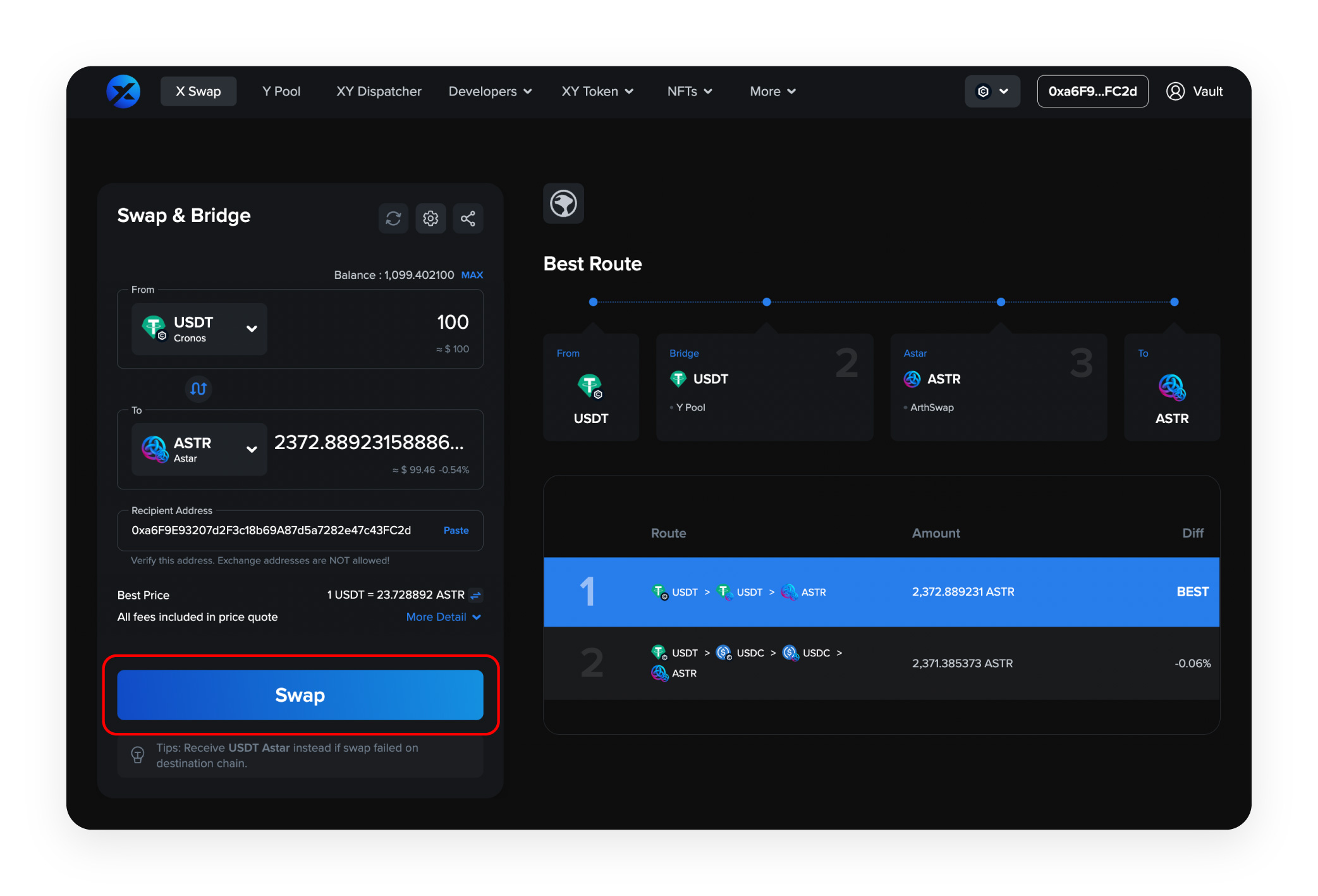 How to Bridge Assets to Astar With XY Finance, #1 Bridge on Astar