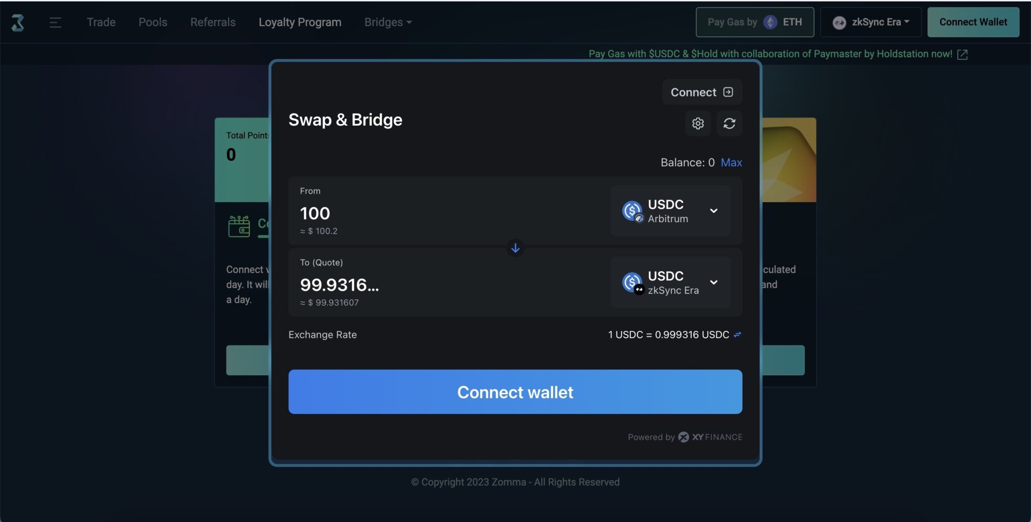 Zomma Protocol Integrates XY Finance Cross-Chain Widget