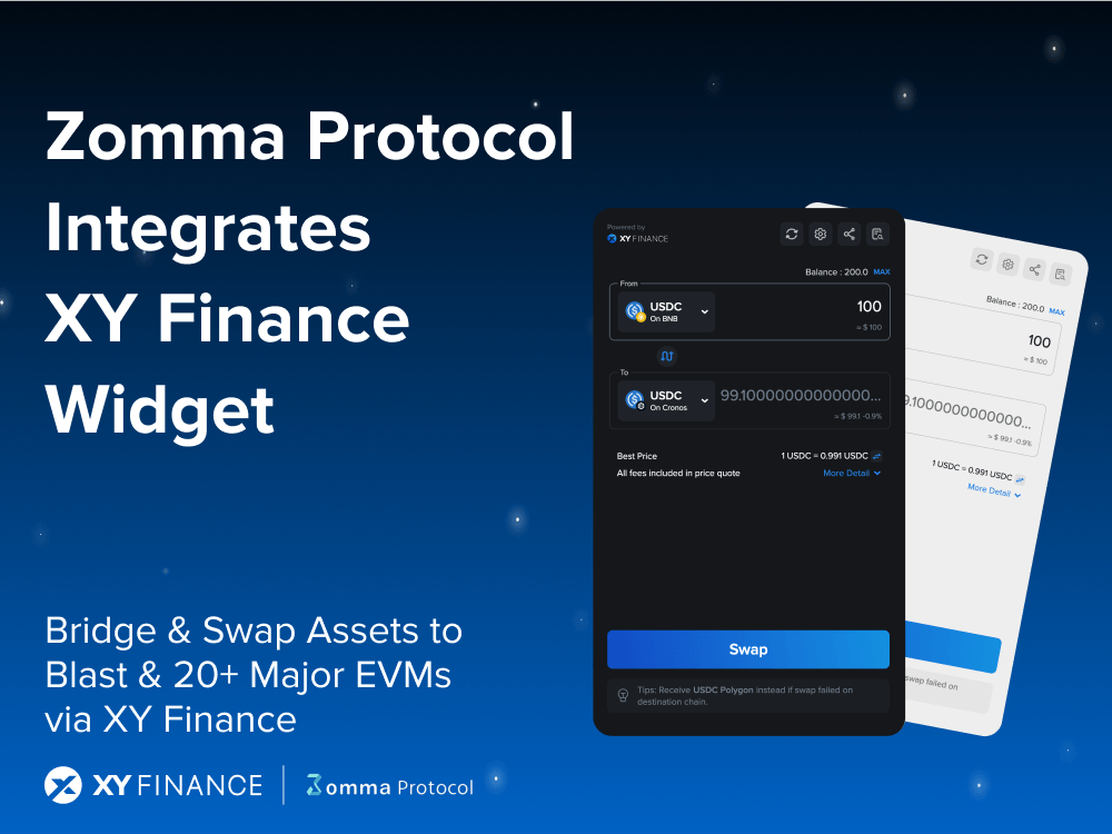 Zomma Protocol Integrates XY Finance Cross-Chain Widget